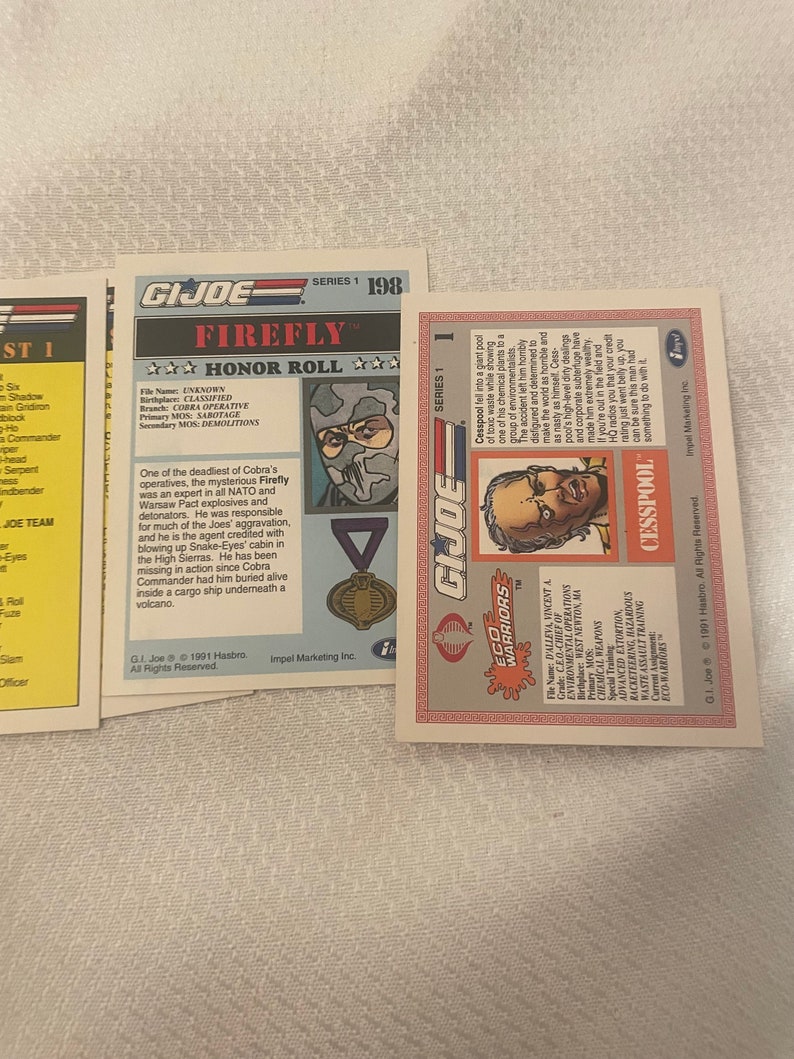 1991 Hasbro GI Joe Trading Cards Complete Set 1-198 Cards With Checklists/ Collectible - Etsy