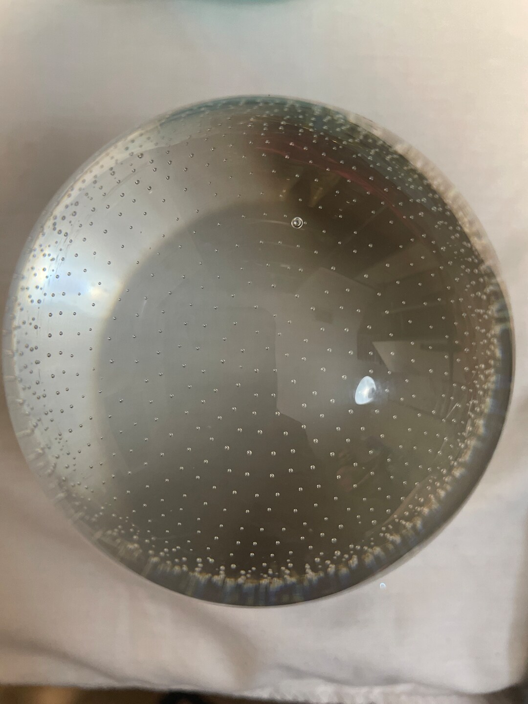 Controlled Bubble Glass Paperweight Clear Domed Bubbles 3.5 Inch Orb - Etsy