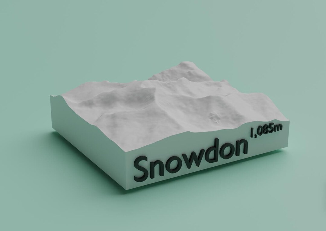 Mt Snowdon 3D Printed Topography Map | Desk Decoration | Souvenir ...