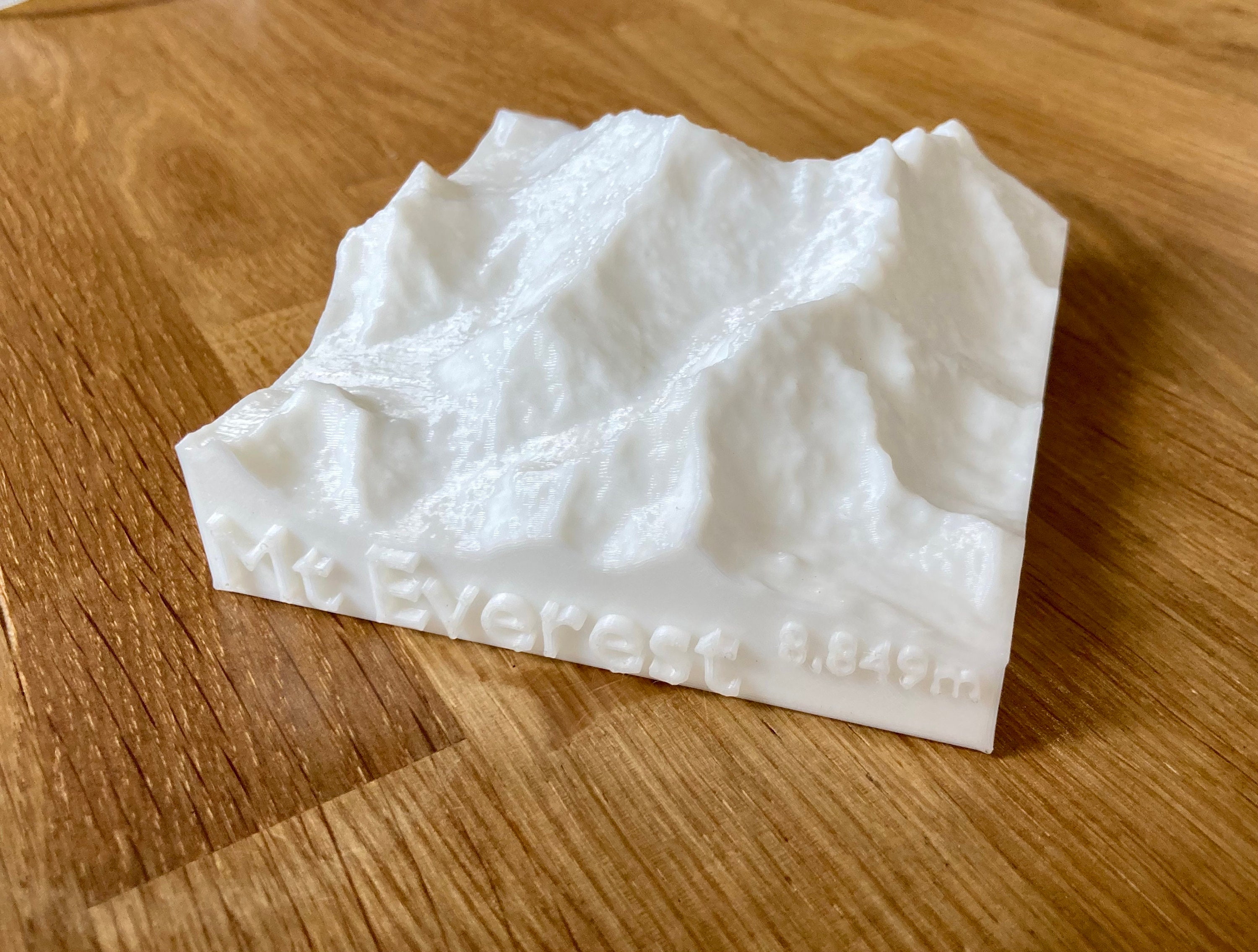 Mt Everest 3D Printed Topography Map | Lhotse | Decoration | Ornament ...