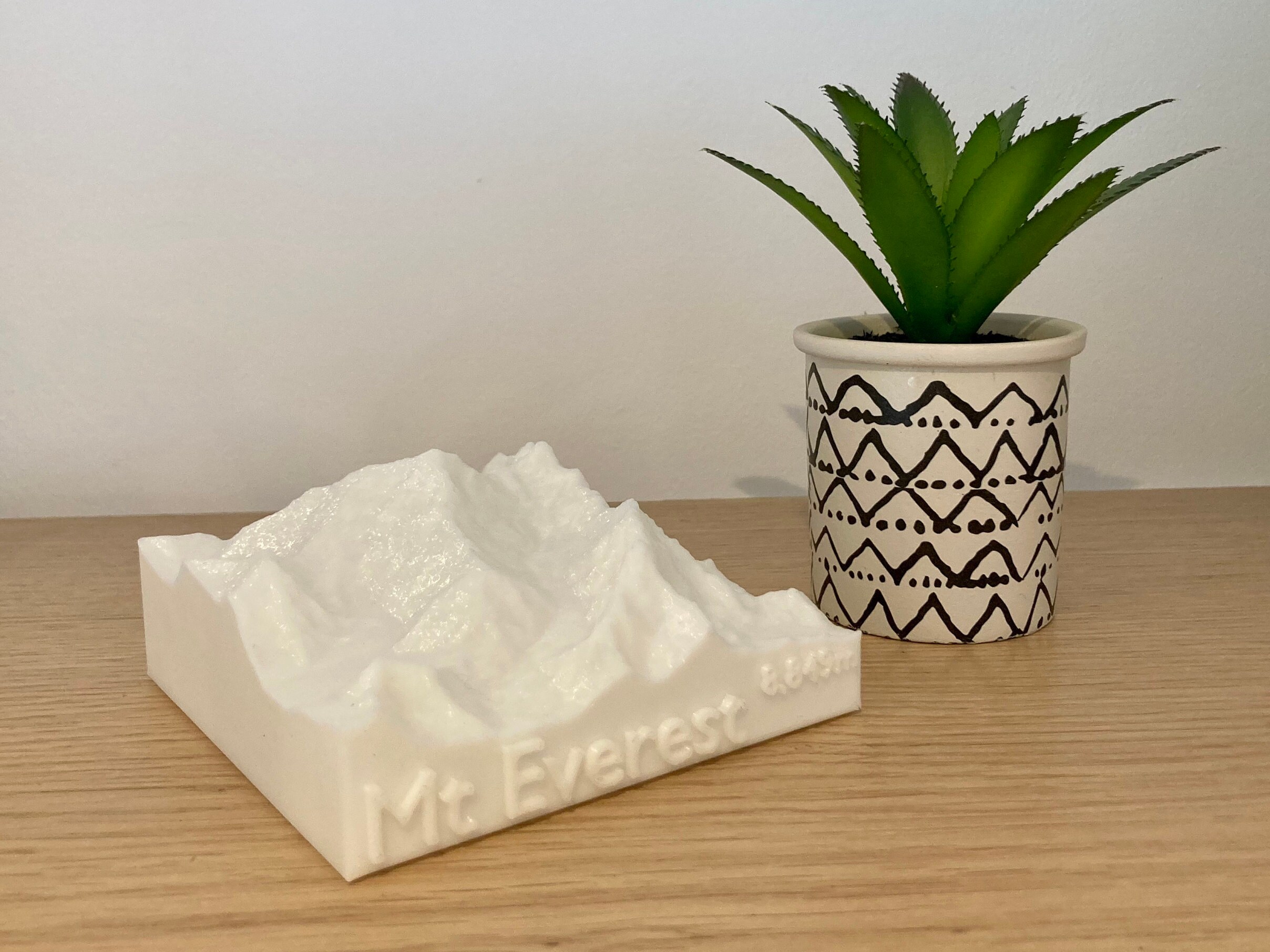 Mt Everest 3D Printed Topography Map | Lhotse | Decoration | Ornament ...