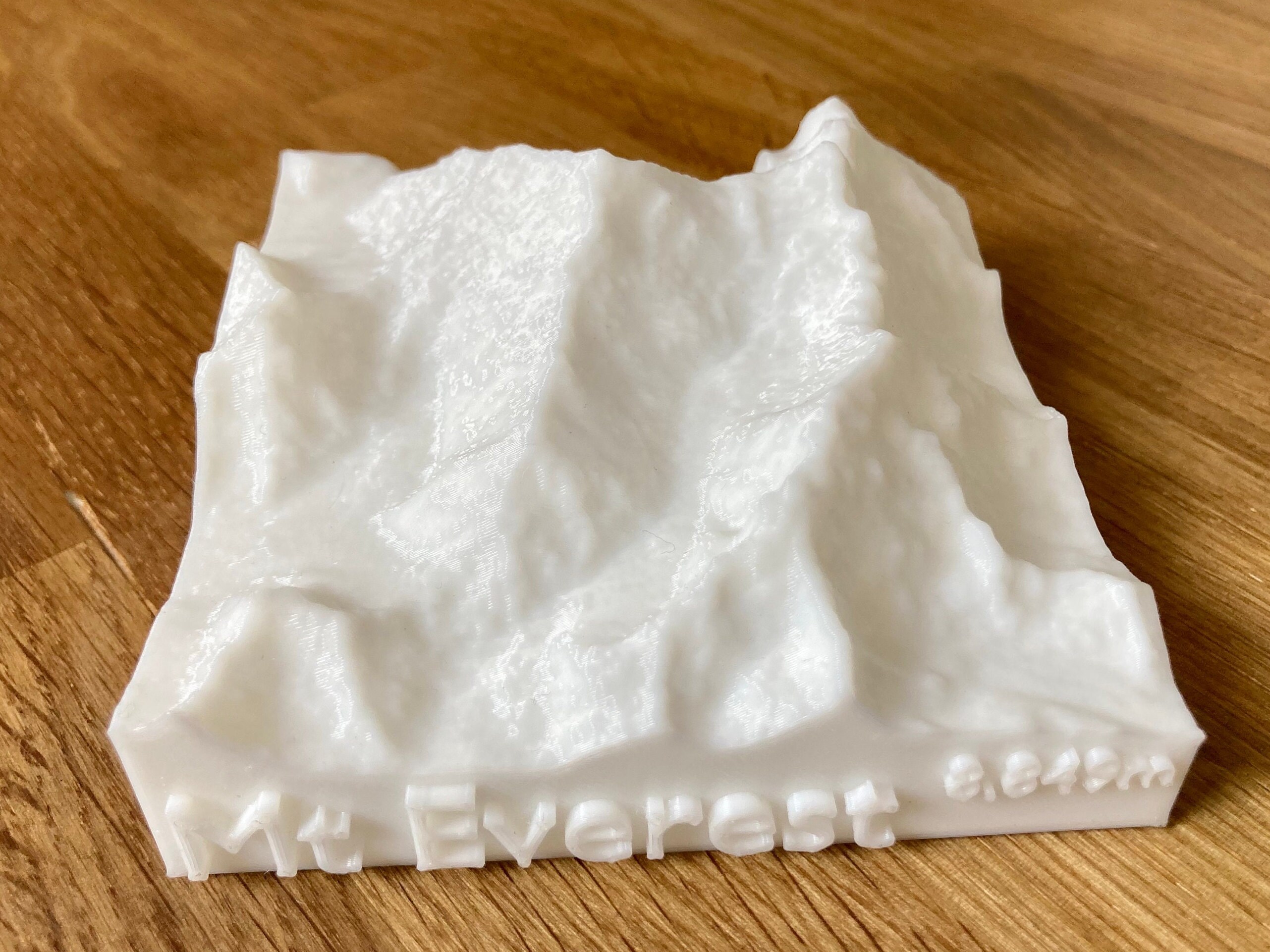 Mt Everest 3D Printed Topography Map | Lhotse | Decoration | Ornament ...