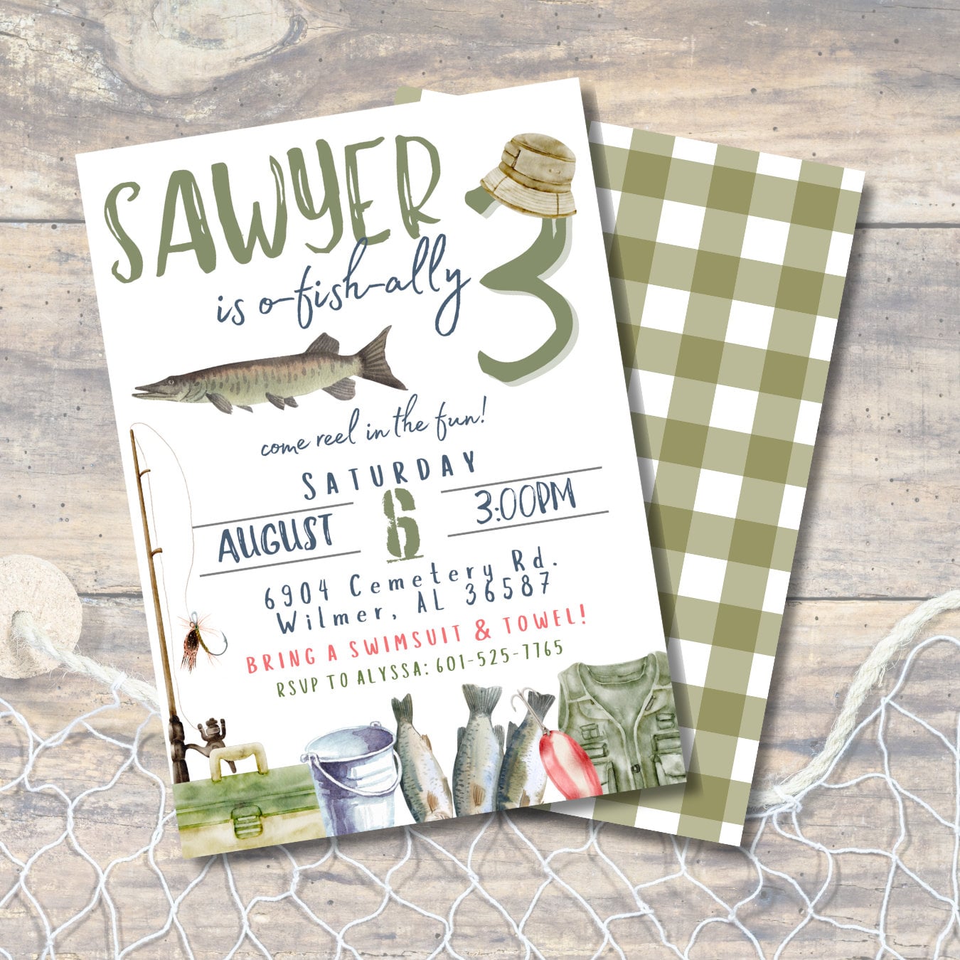 Fishing Birthday Invitation - DIGITAL - Made to Order! - Etsy
