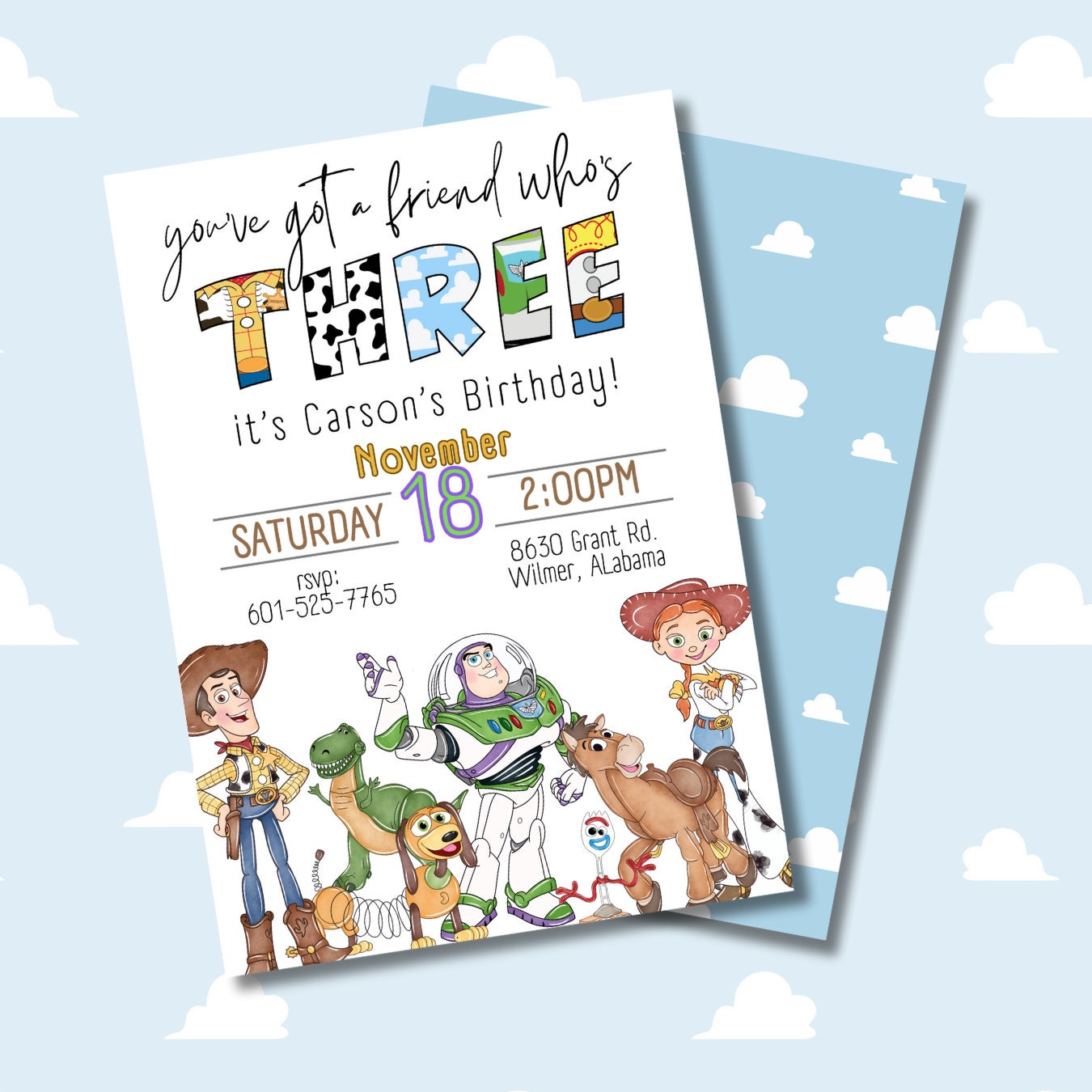 Toy Story DIGITAL INVITATION - Made to Order! - Etsy