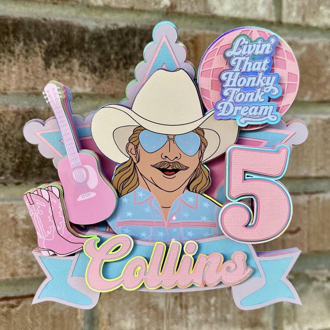 ALAN JACKSON Shaker Cake Topper - Chasin' That Neon Rainbow, Livin ...