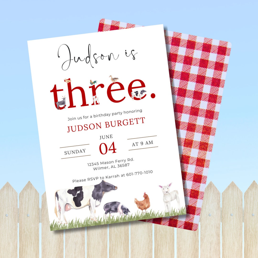 Farm Themed - DIGITAL INVITATION - Made to Order! - Etsy