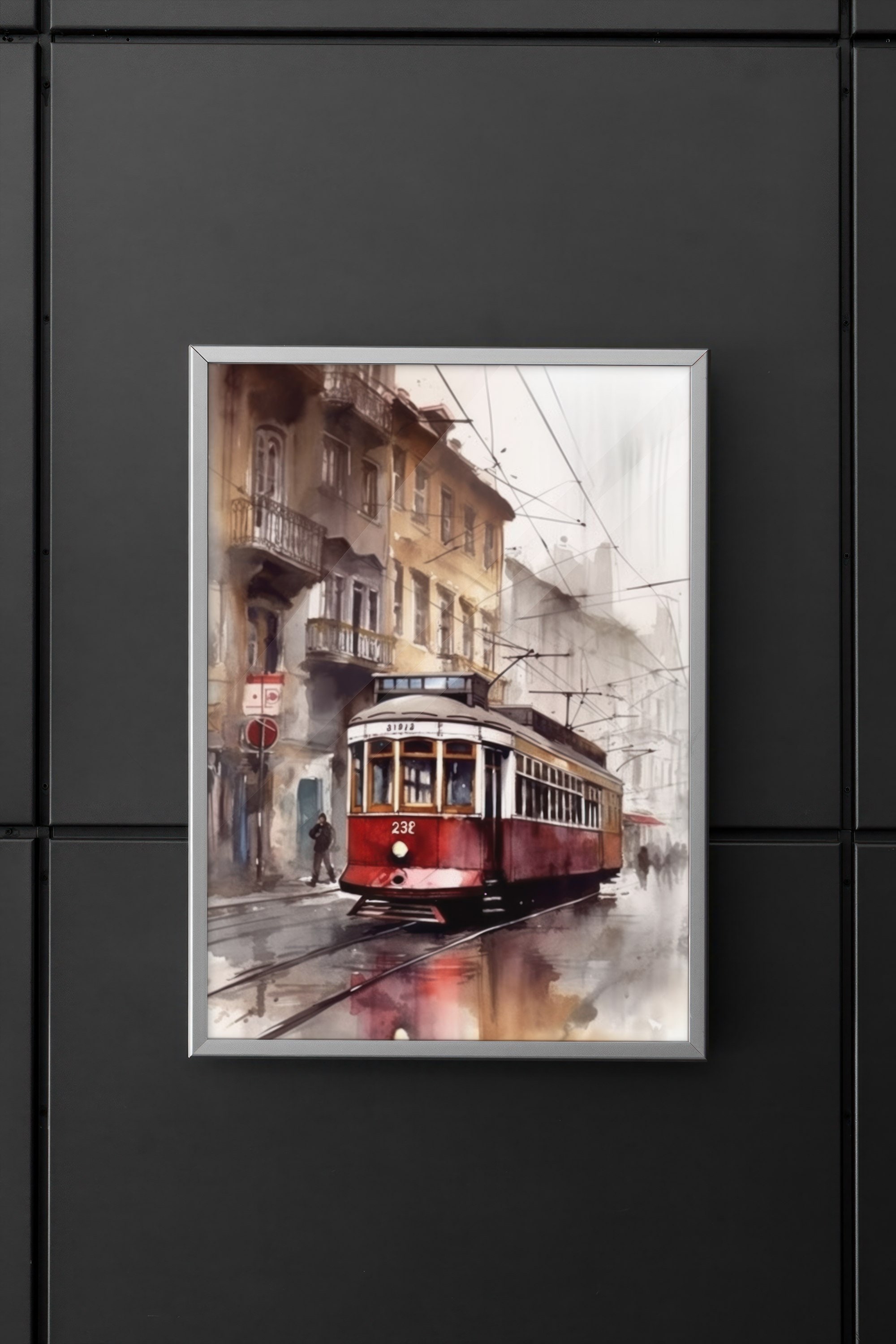 Streetcar Painting, Trolley Watercolor Print, Istanbul Trolley Wall Art ...