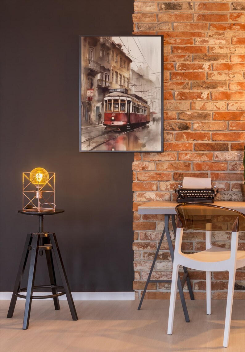 Streetcar Painting, Trolley Watercolor Print, Istanbul Trolley Wall Art ...