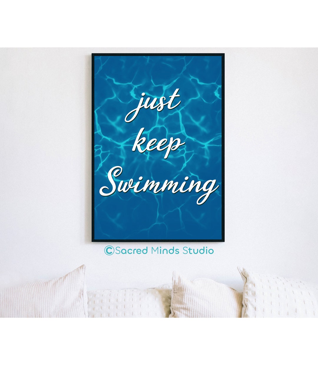 Just Keep Swimming Printable Wall Art Mindful Artwork Motivational Art ...