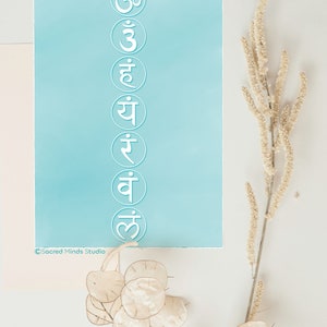 Cyan Chakras Printable Wall Art, Fun Zen Gift for Him and Her, Calming ...
