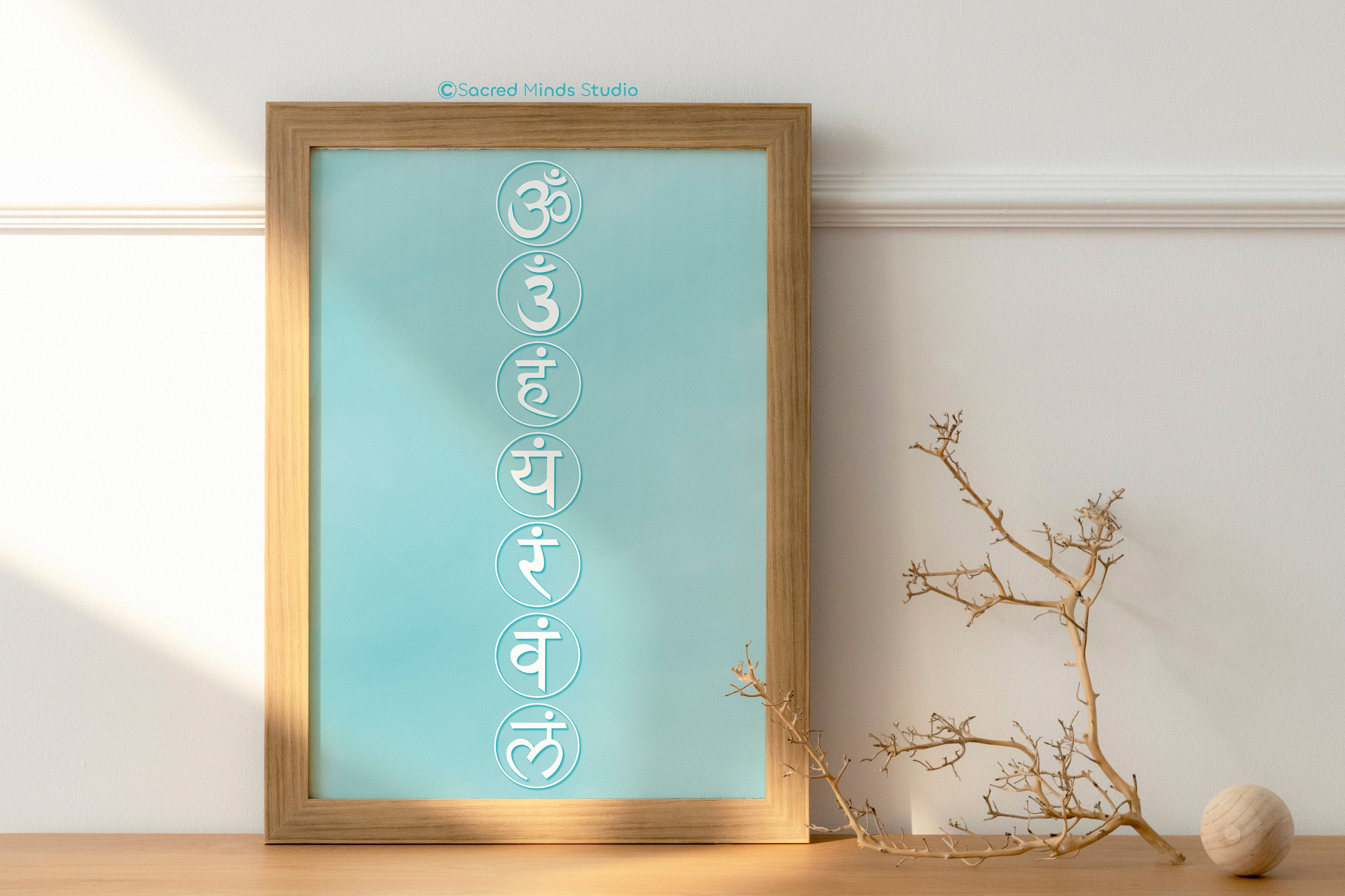 Cyan Chakras Printable Wall Art, Fun Zen Gift for Him and Her, Calming ...