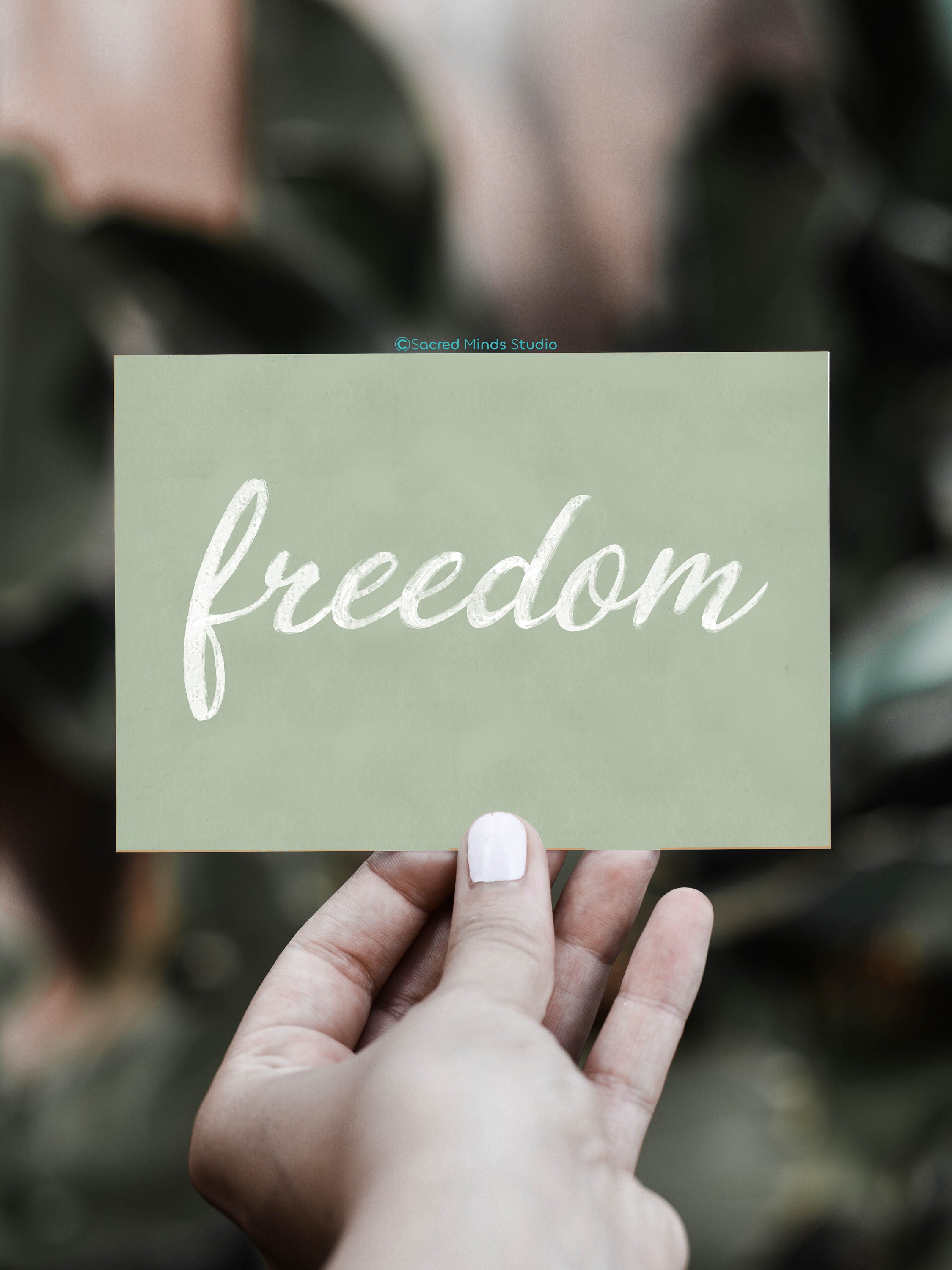 Freedom Sage Green Printable Wall Art, Rustic Decor Inspiring Designs ...
