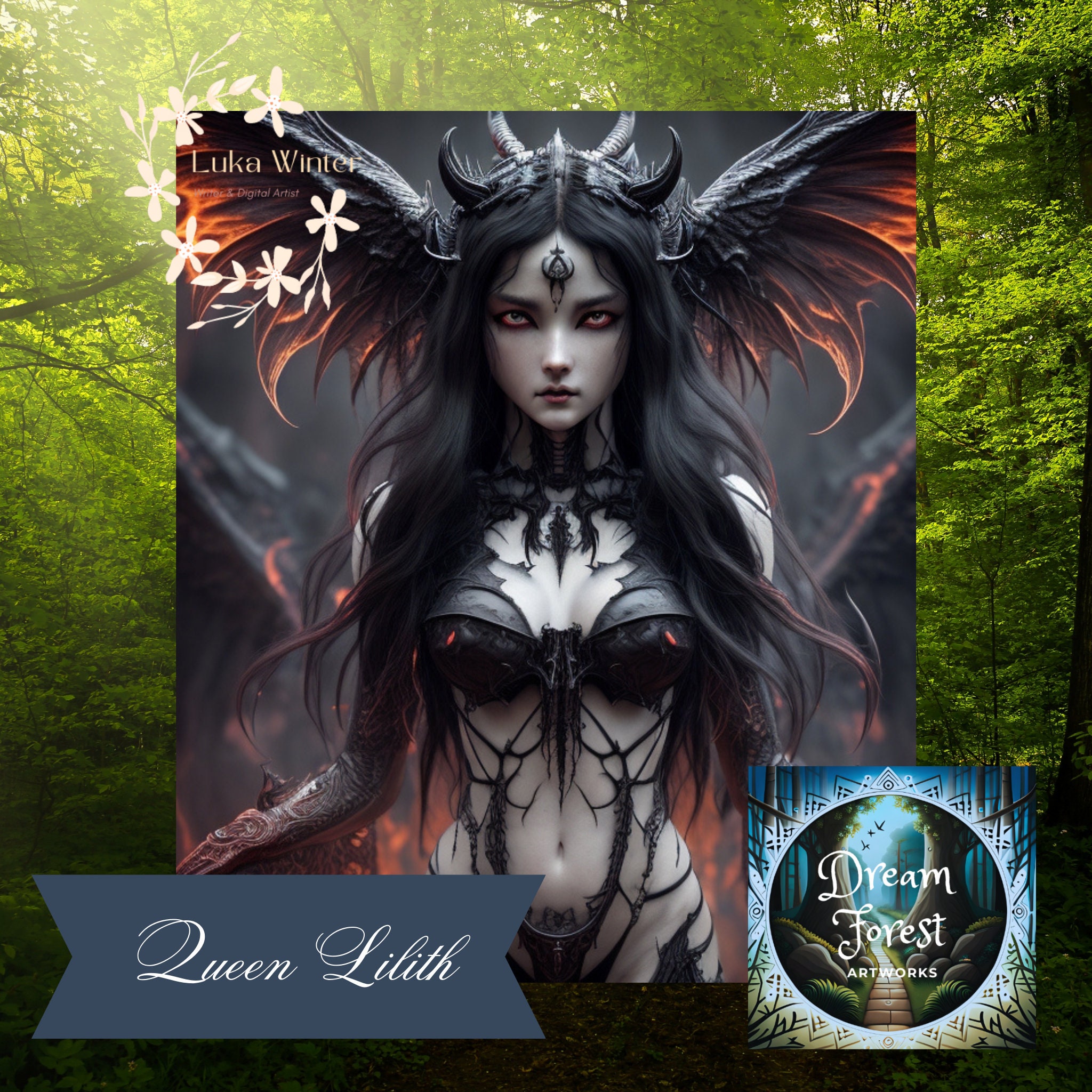 Dark Fantasy Art Demon High Quality Digital Download PNG, PDF Illustration Storybook Hyper ...