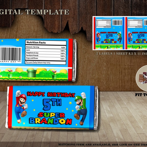 Mario Wrapper Bar Etsy