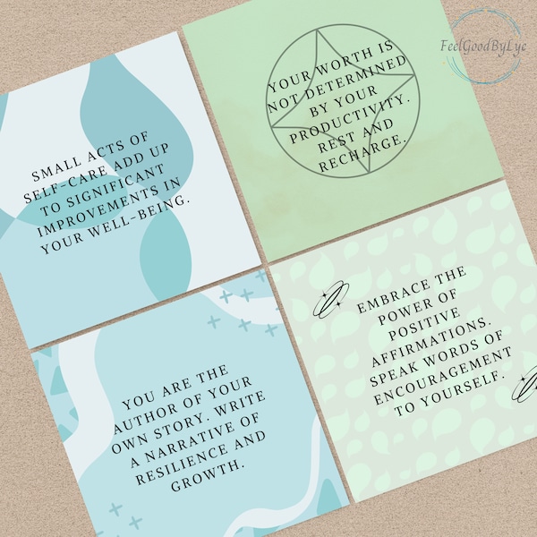 Minimal Mental Health Instagram Post Templates, Wellness Posts, Canva ...