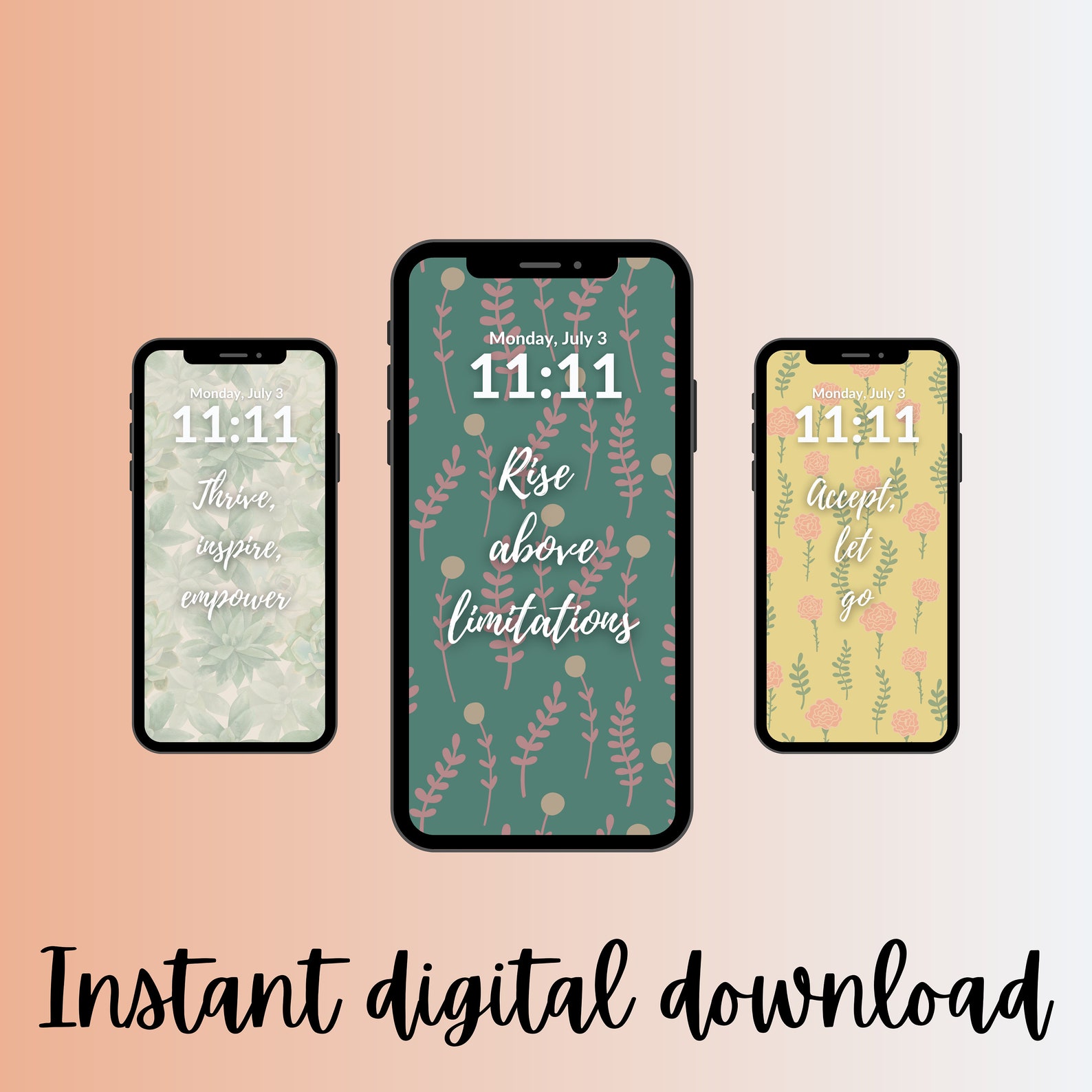 Inspirational Phone Wallpaper Digital Download, Affirmation Wallpaper ...
