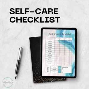 Digital Self-care Checklist | Printable and Editable Instant Download ...