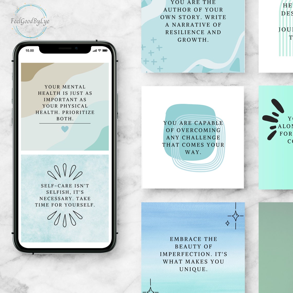 Mental Health Instagram Post Templates Wellness Posts Canva - Etsy