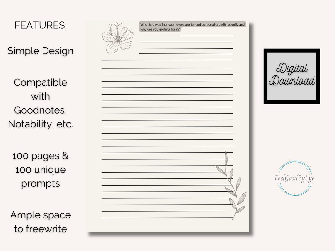 Mood Tracker and Gratitude Journal Bundle Digital Mood Tracker ...