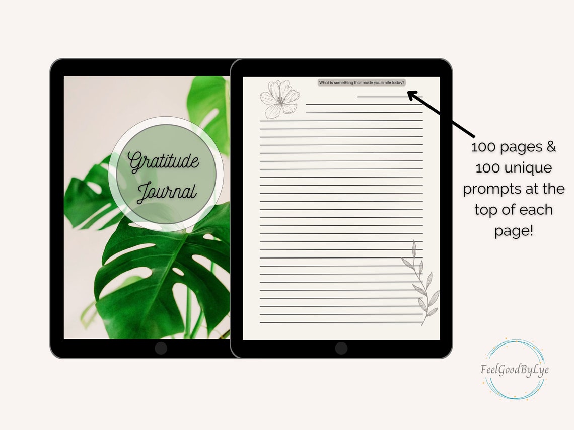 Digital Gratitude Journal With Prompts Simple Digital Journal 100 Page ...