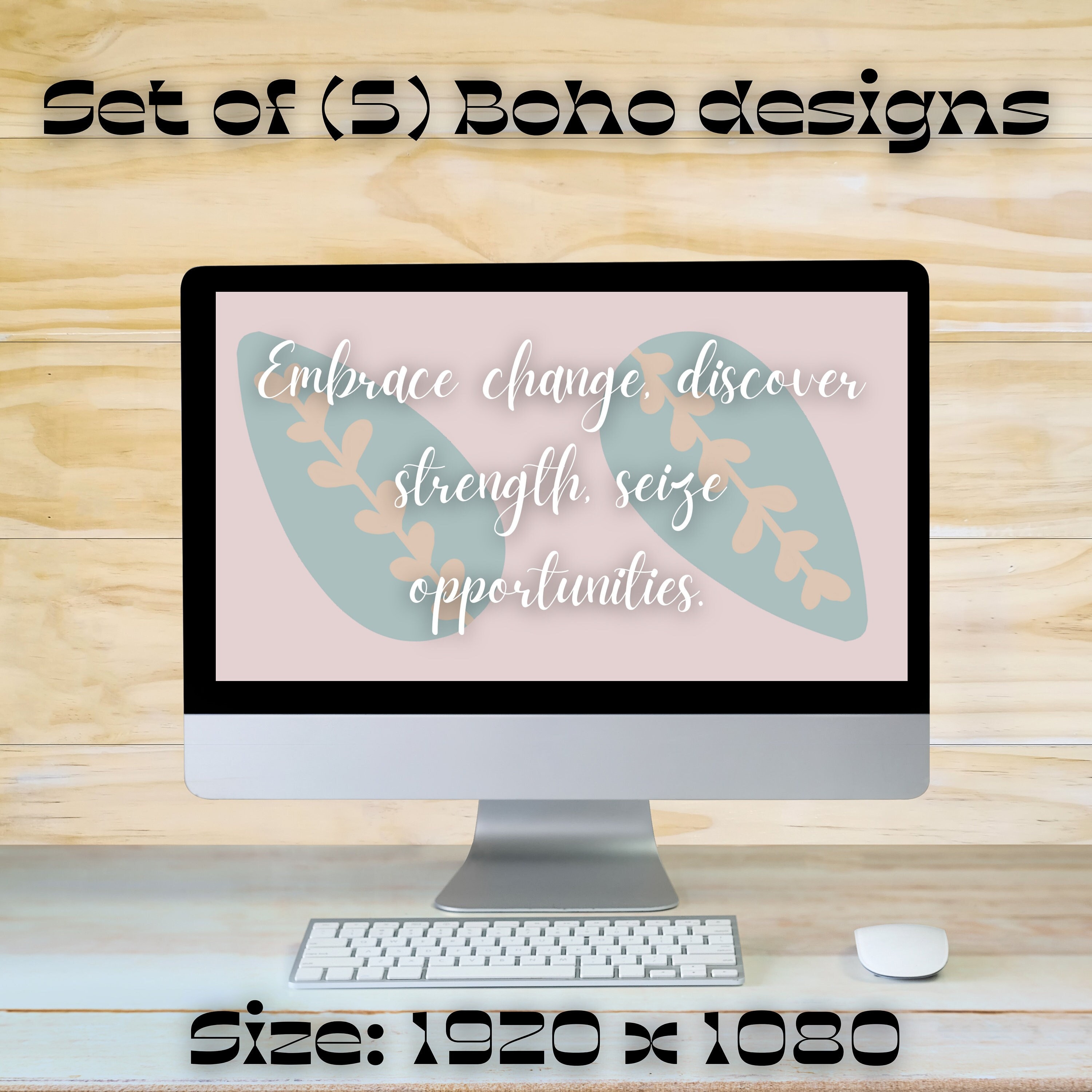 Boho Quote Desktop Wallpaper, Art Deco Wallpaper, Inspirational Quotes ...