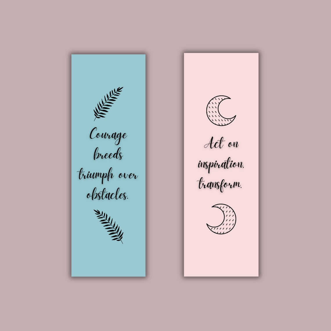 Printable Bookmark Set, Motivational Printable Bookmark, Affirmation ...