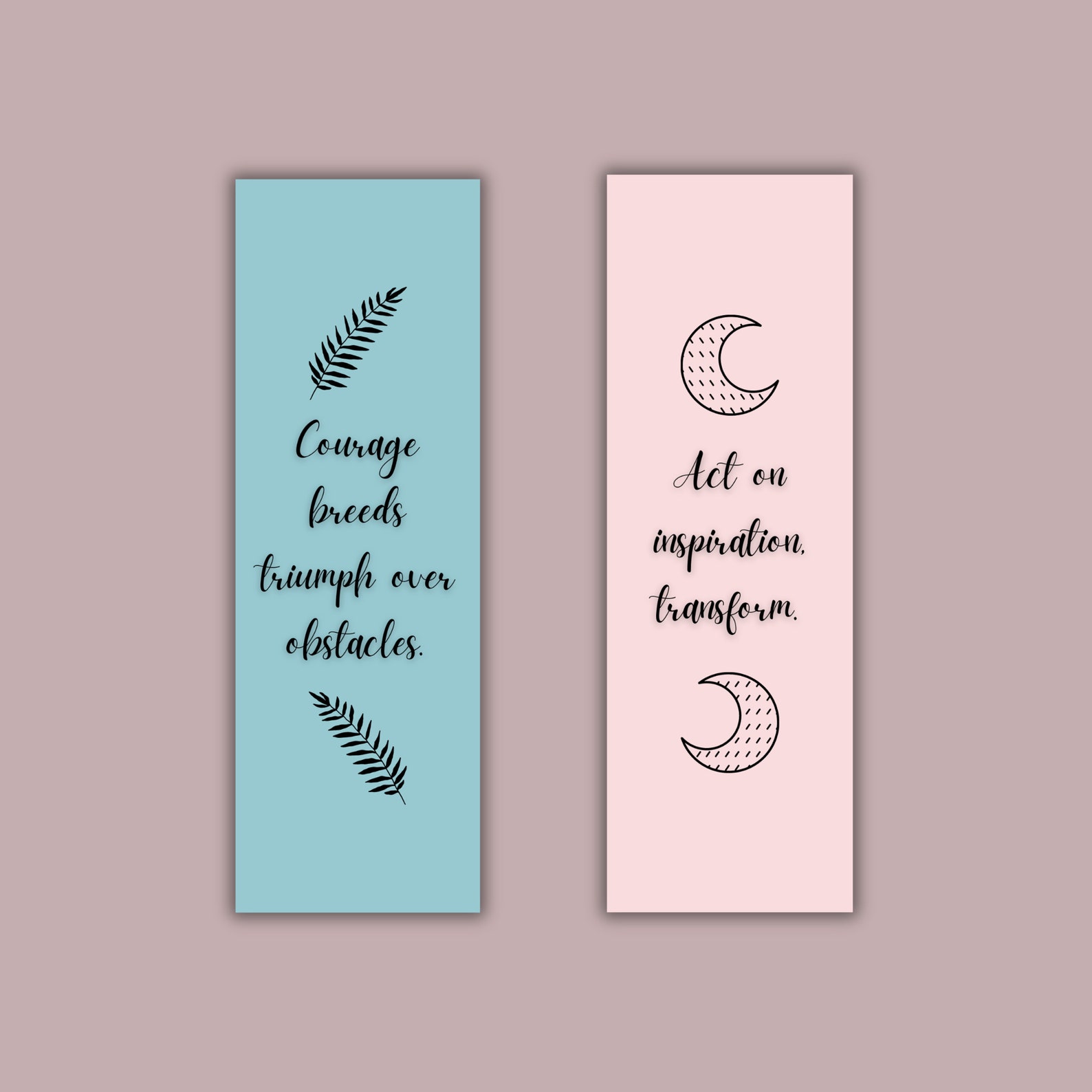 Printable Bookmark Set, Motivational Printable Bookmark, Affirmation ...
