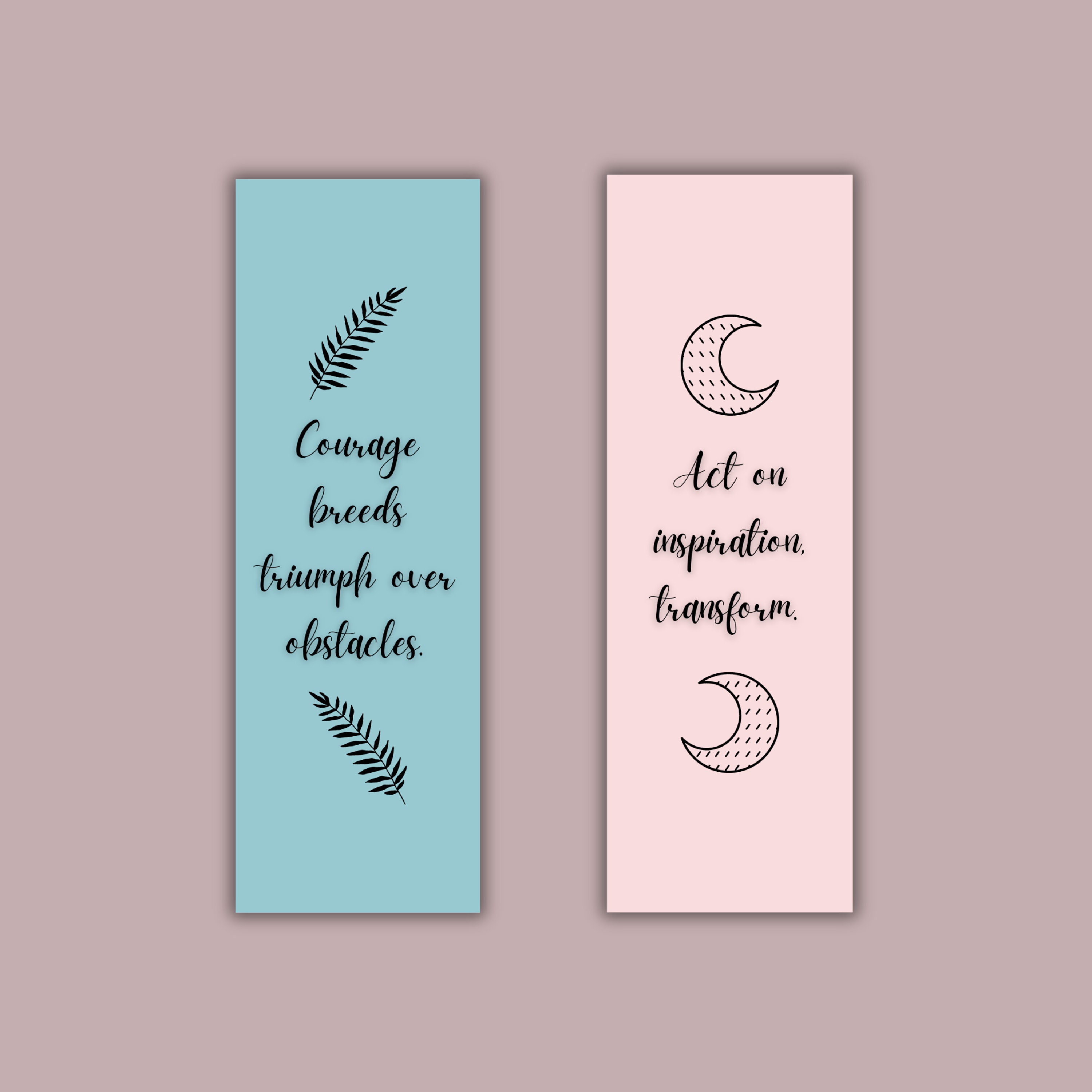 Printable Bookmark Set, Motivational Printable Bookmark, Affirmation ...