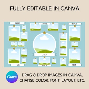 Vision Board Digital Editable Vision Board Template - Etsy