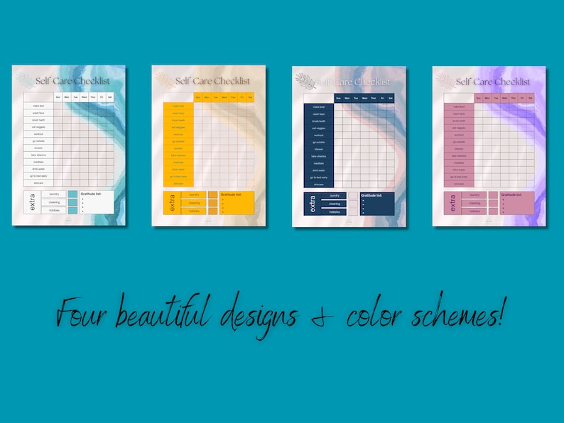 Digital Self-care Checklist | Printable and Editable Instant Download ...