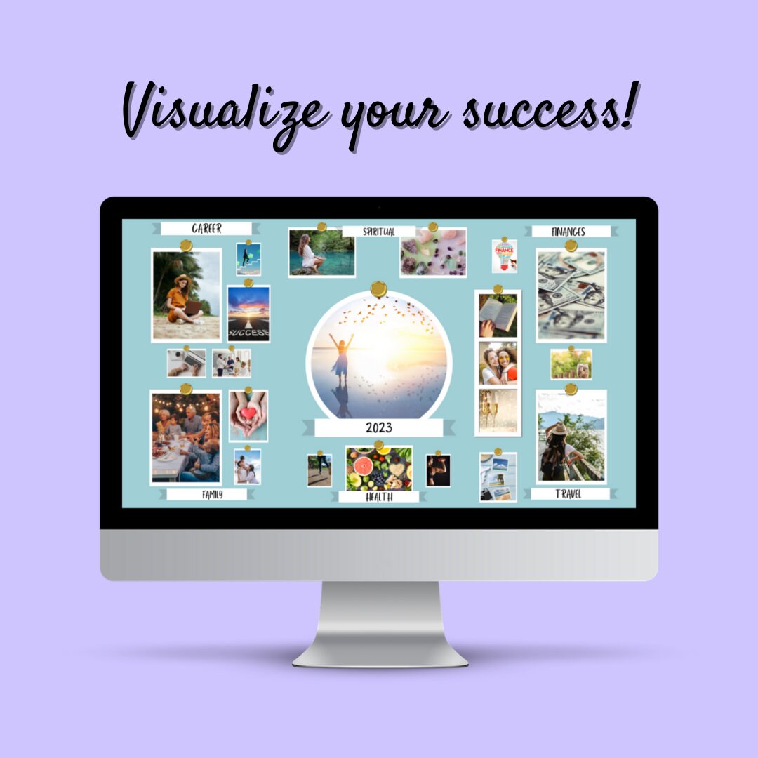 Vision Board Digital, Editable Vision Board Template, Manifestation ...