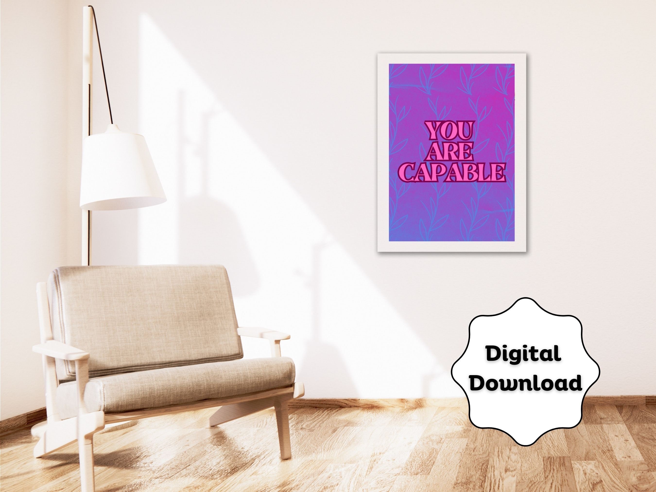 Inspirational Wall Art You Are Capable Quote Wall Art Digital Download ...