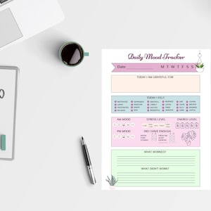 Mood Tracker | Digital Mood Tracker | Printable Mood Tracker | Daily ...