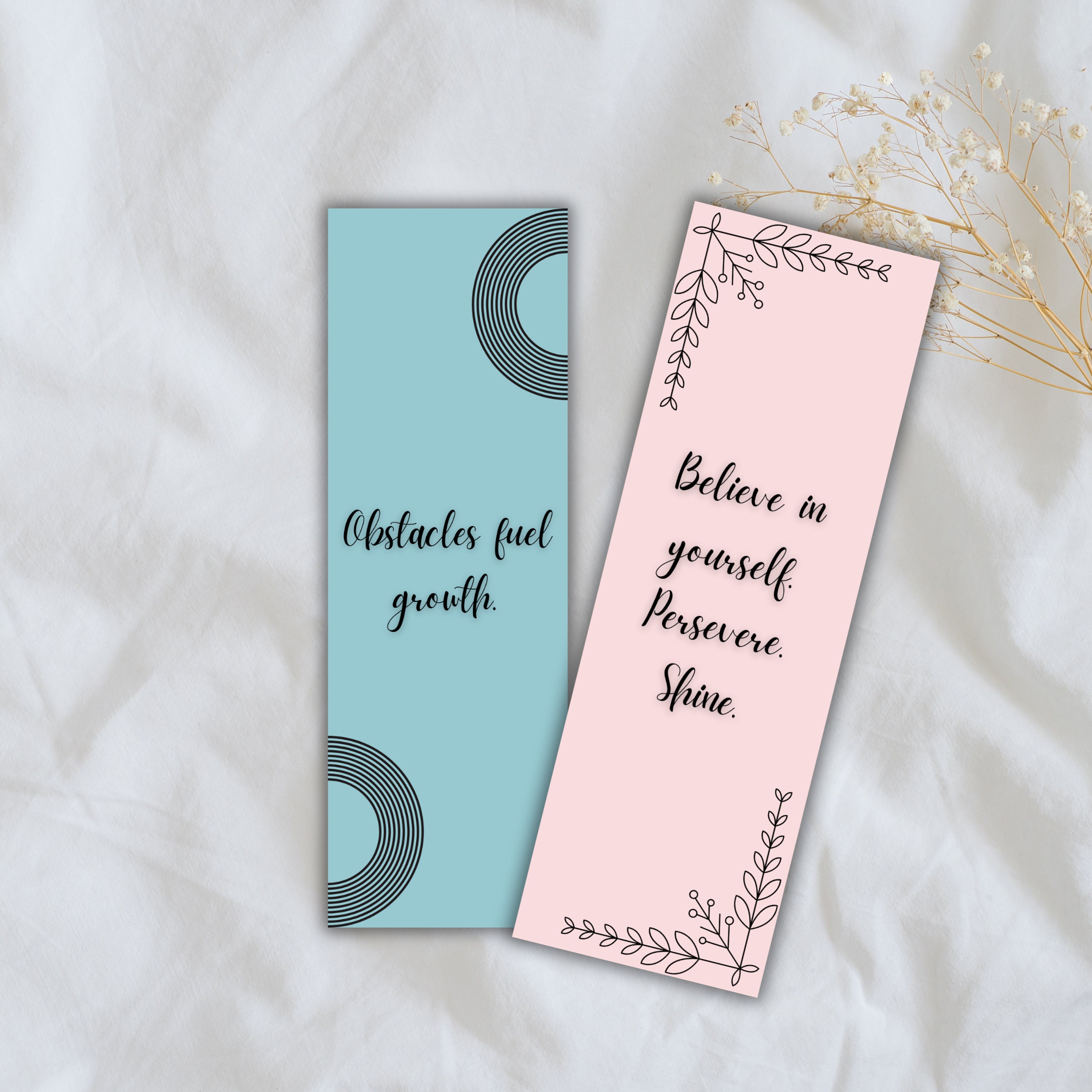 Printable Bookmark Set, Motivational Printable Bookmark, Affirmation ...