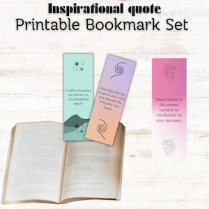 Printable Bookmark Set, Inspirational Printable Bookmark, Affirmation ...