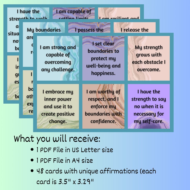 Printable Affirmation Cards Printable Kindness Cards Daily Affirmations ...