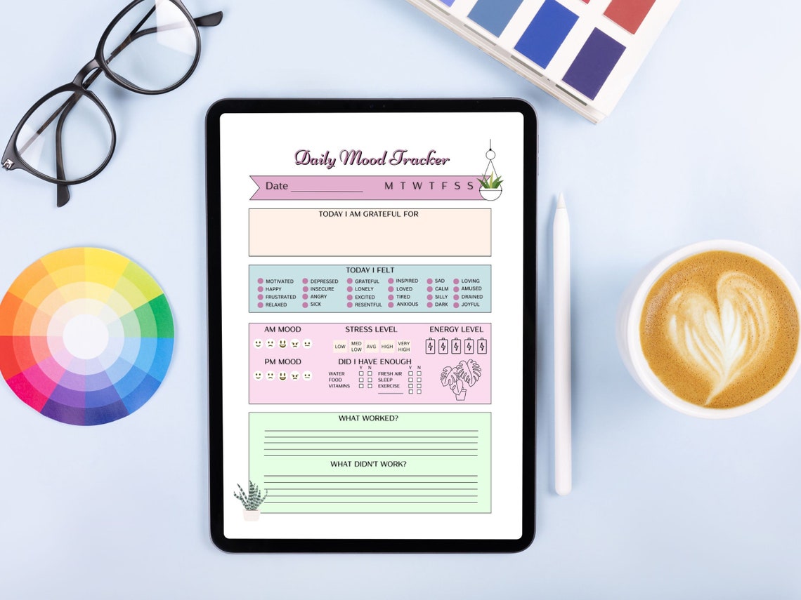 Mood Tracker | Digital Mood Tracker | Printable Mood Tracker | Daily ...
