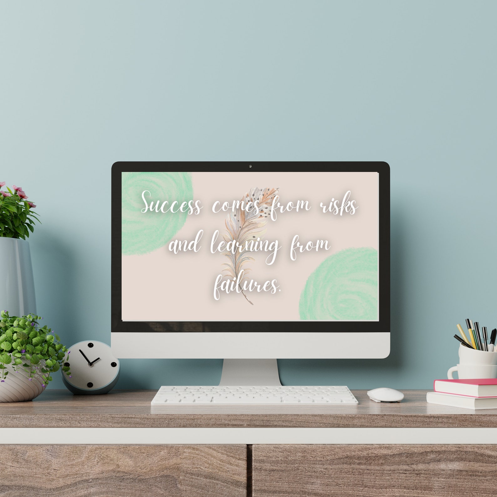 Boho Quote Desktop Wallpaper, Art Deco Wallpaper, Inspirational Quotes ...