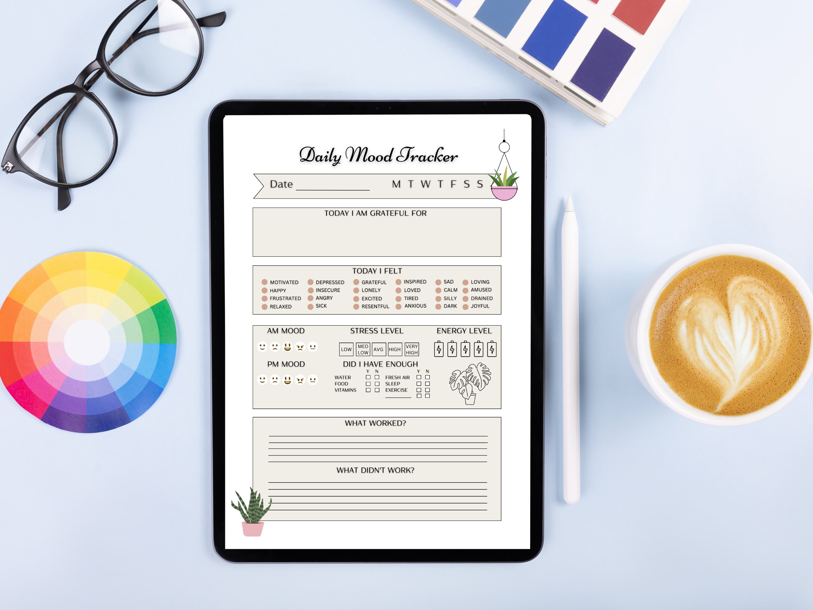 Mood Tracker | Digital Mood Tracker | Printable Mood Tracker | Daily ...
