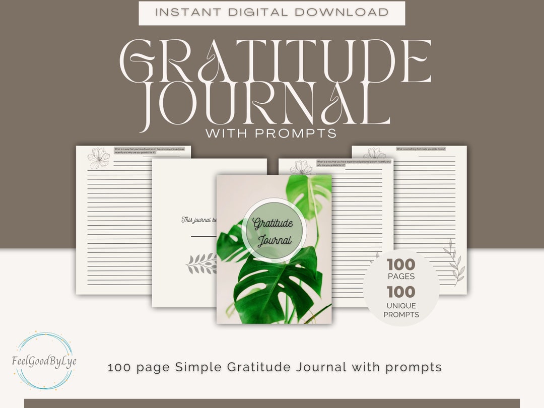 Digital Gratitude Journal With Prompts Simple Digital Journal 100 Page ...