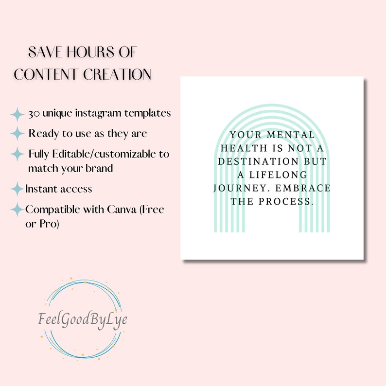 Mental Health Instagram Post Templates, Wellness Posts, Canva Templates ...