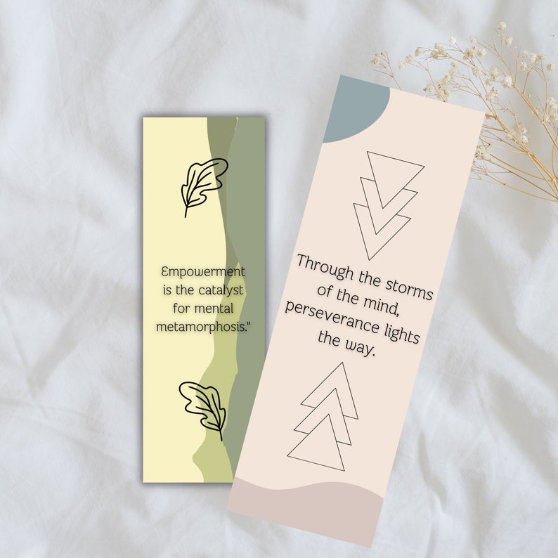 Printable Bookmark Set, Inspirational Printable Bookmark, Affirmation ...