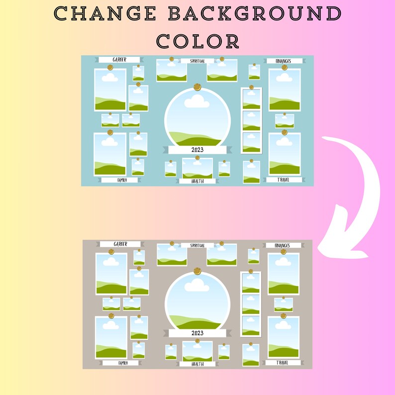 Vision Board Digital Editable Vision Board Template - Etsy