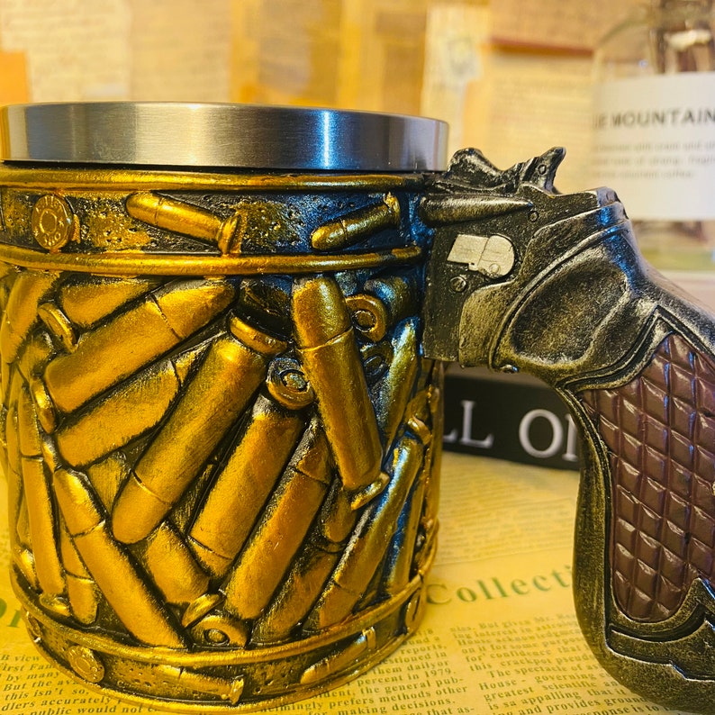 Pistol Grip Beer Mug: Stainless Steel Whiskey Glass - Etsy