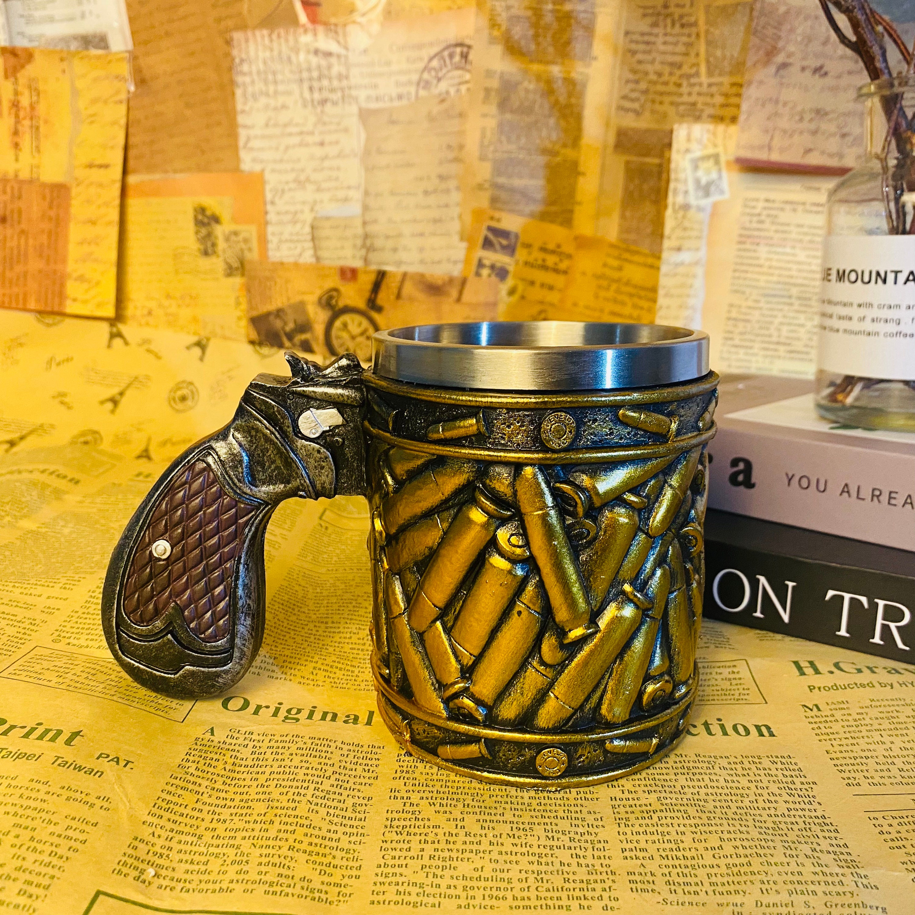 Pistol Grip Beer Mug: Stainless Steel Whiskey Glass - Etsy