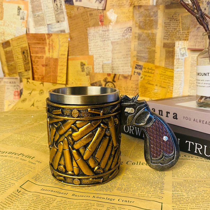 Pistol Grip Beer Mug: Stainless Steel Whiskey Glass - Etsy