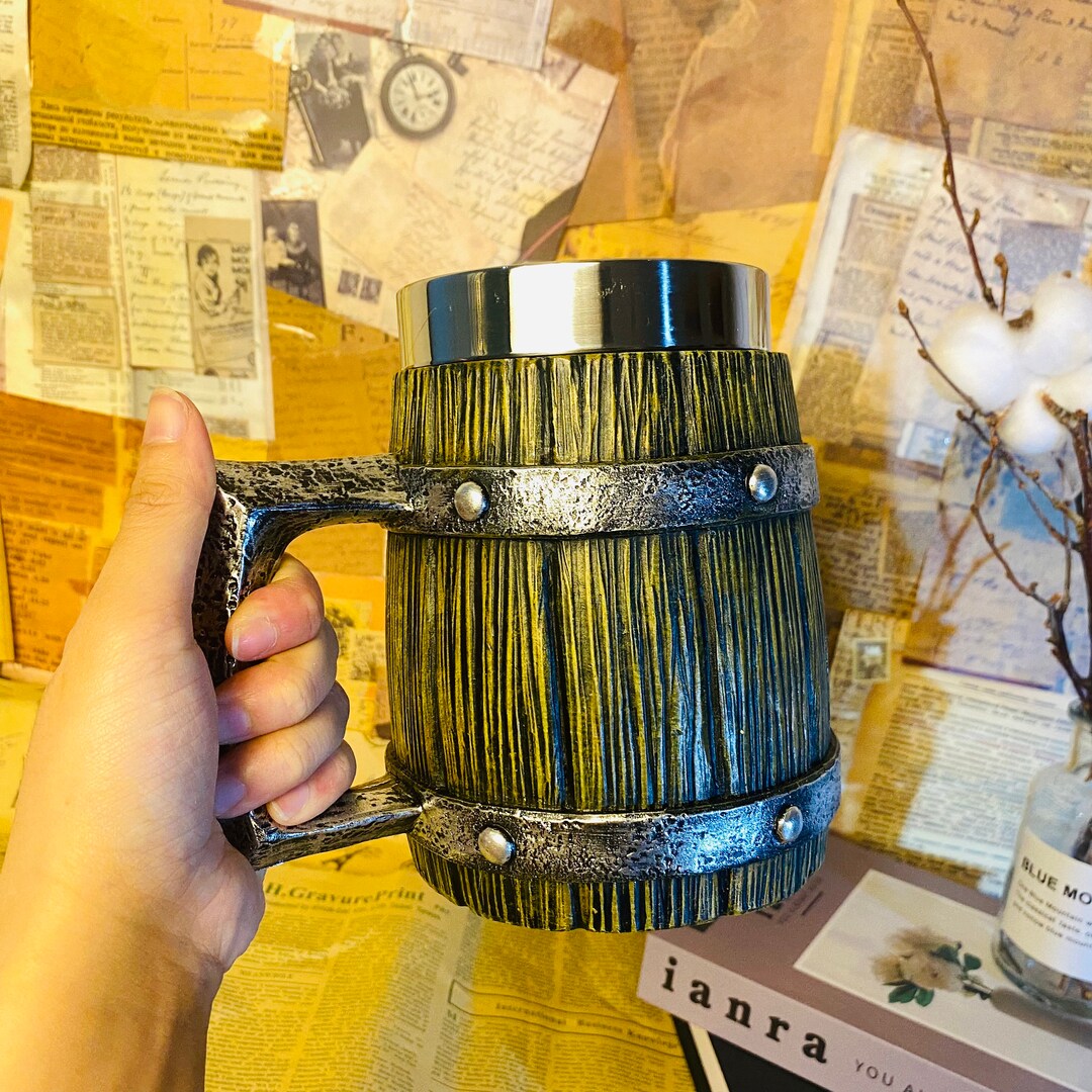 Faux Wood Mug, Beer Glass, Beer Barrel, Beer Lover Gifts, Gifts for ...