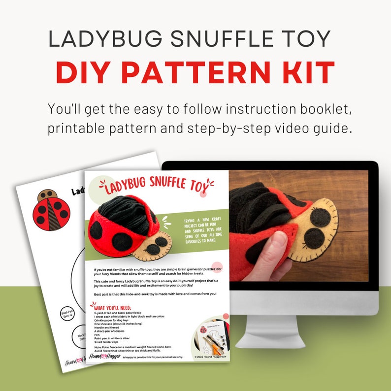 DIY Snuffle Toy Ladybug, Snuffle Ball Toy, Digital Download PDF Pattern ...