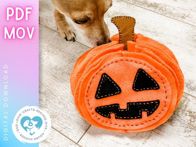DIY Jack-o-lantern Pumpkin Snuffle Dog Toy Craft Kit (download PDF ...
