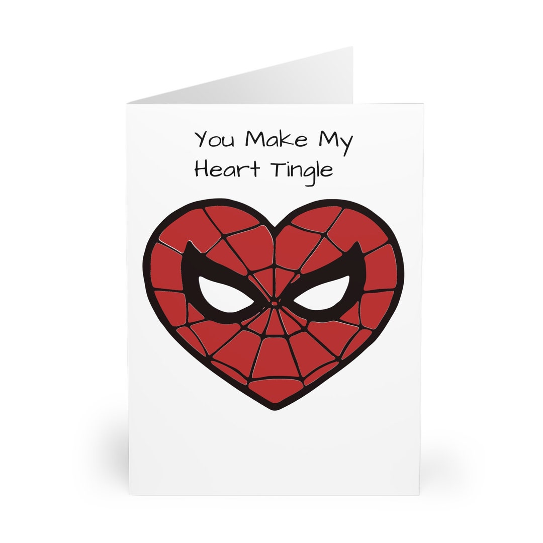 Spider-man Heart Valentines Card - Etsy